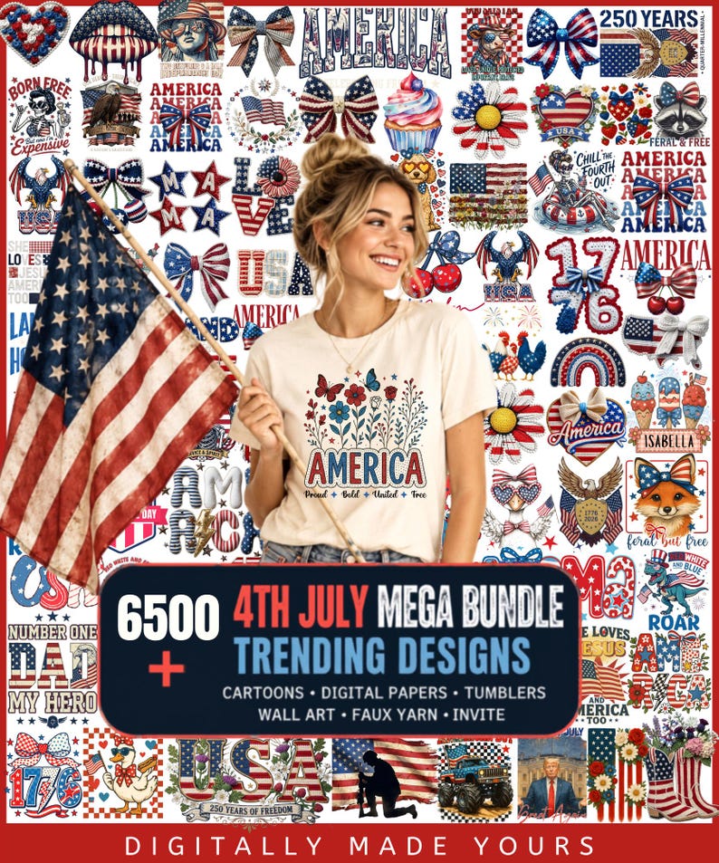 6500+ America 250th Anniversary Pngs, USA Patriot Designs, USA Flag ...