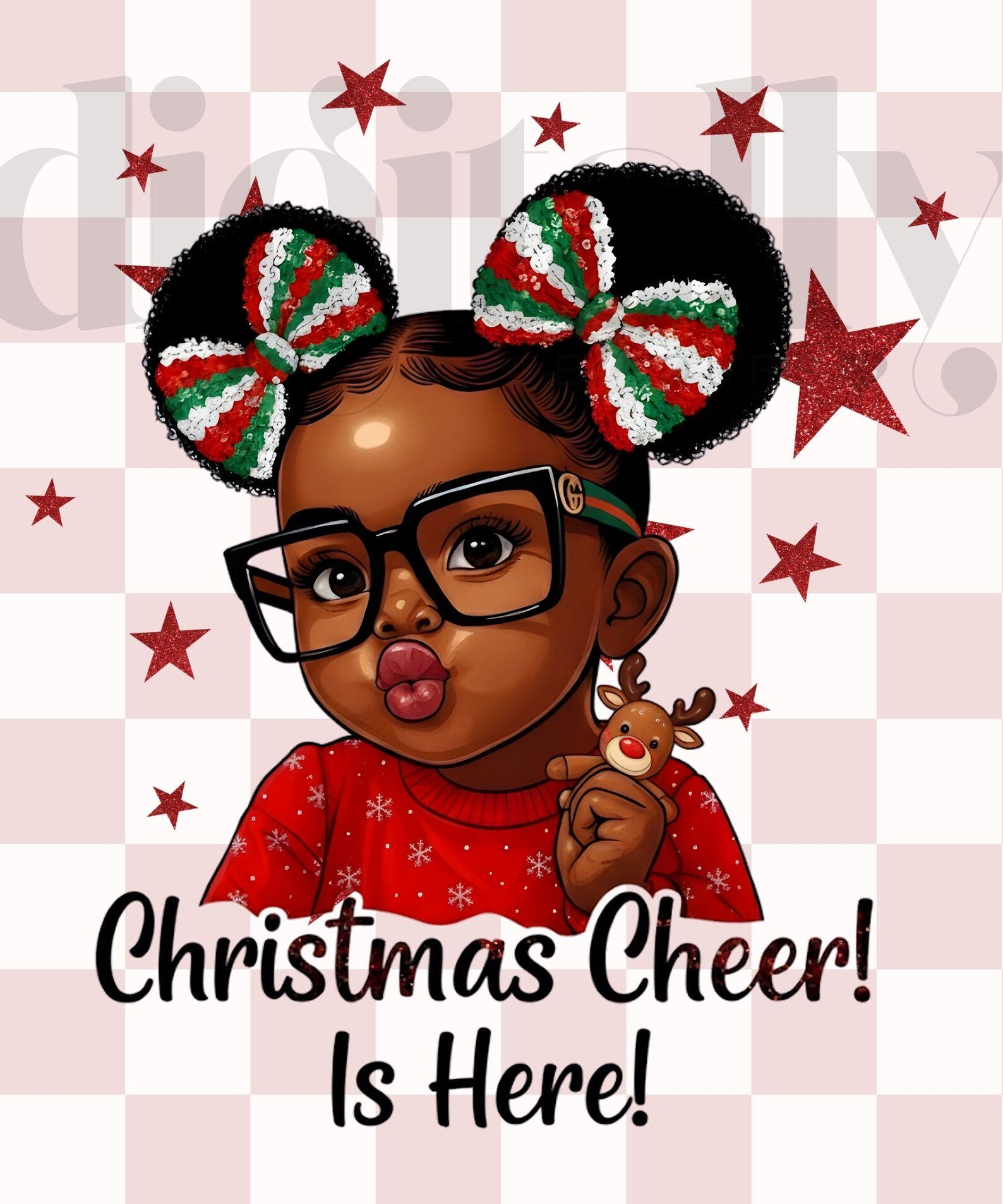 Cute African American Christmas Png , Melanin Christmas Png, Black ...