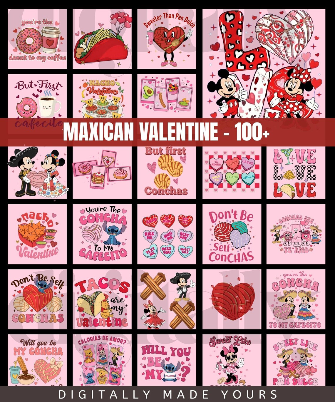 100+ Mexican Valentine's Png Bundle, Ducle Valentine's Png, Concha ...