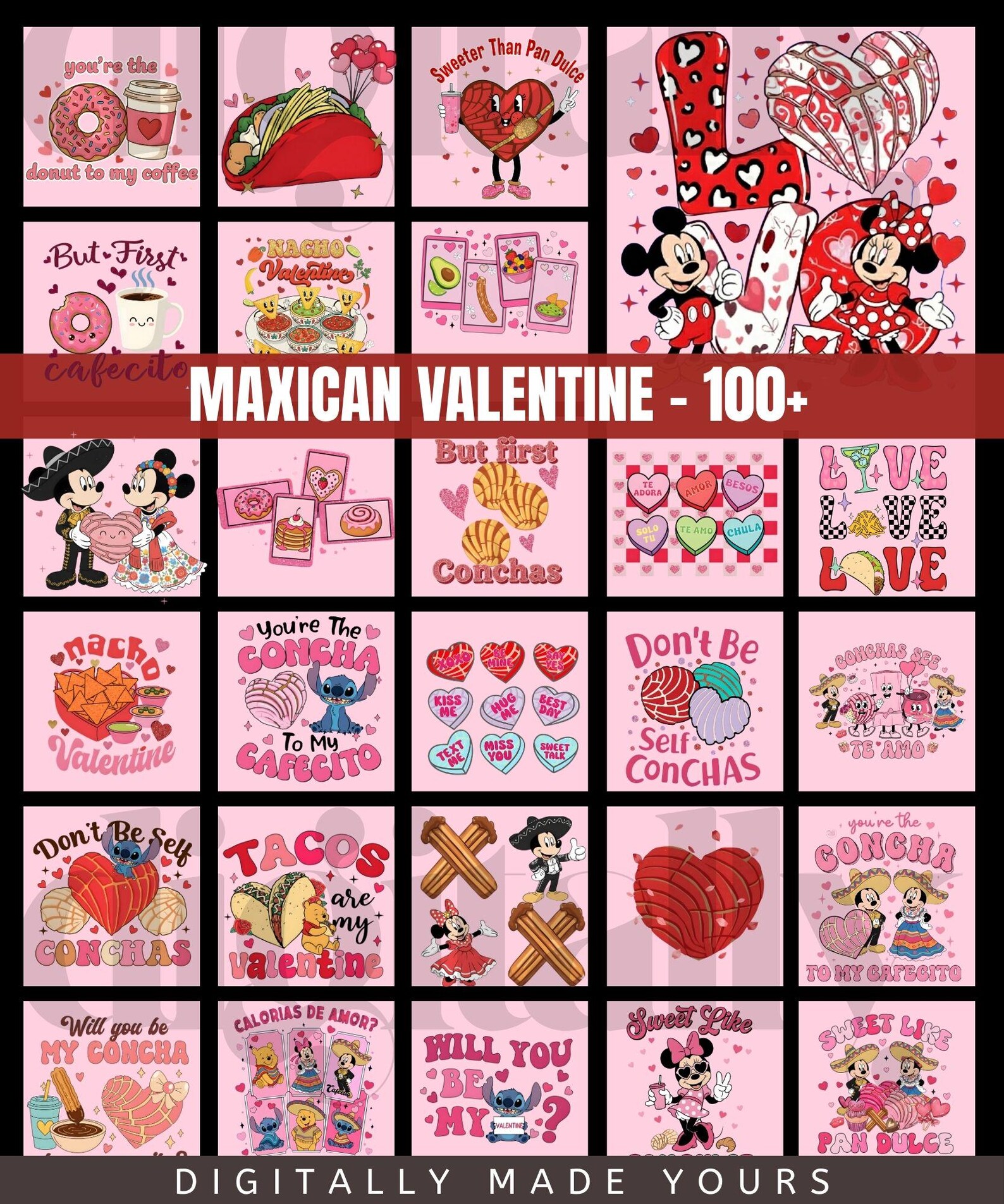 100+ Mexican Valentine's Png Bundle, Ducle Valentine's Png, Concha ...