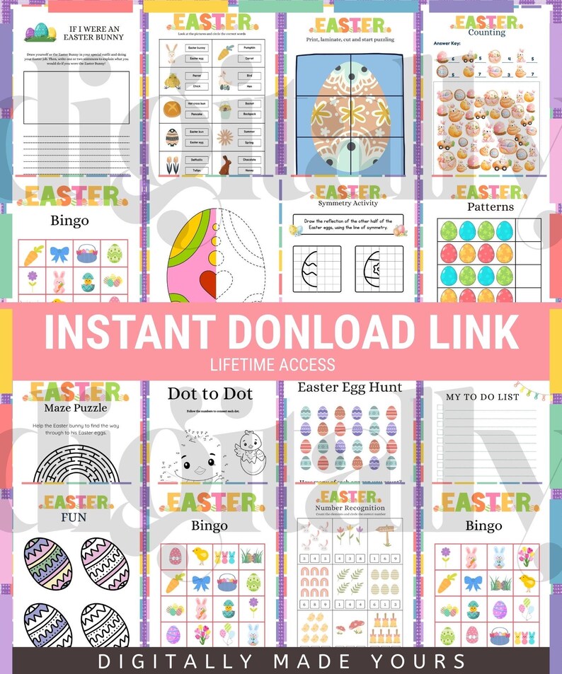 50+ Printable Easter Games Bundle, Easter Activity for Kids, Kids ...