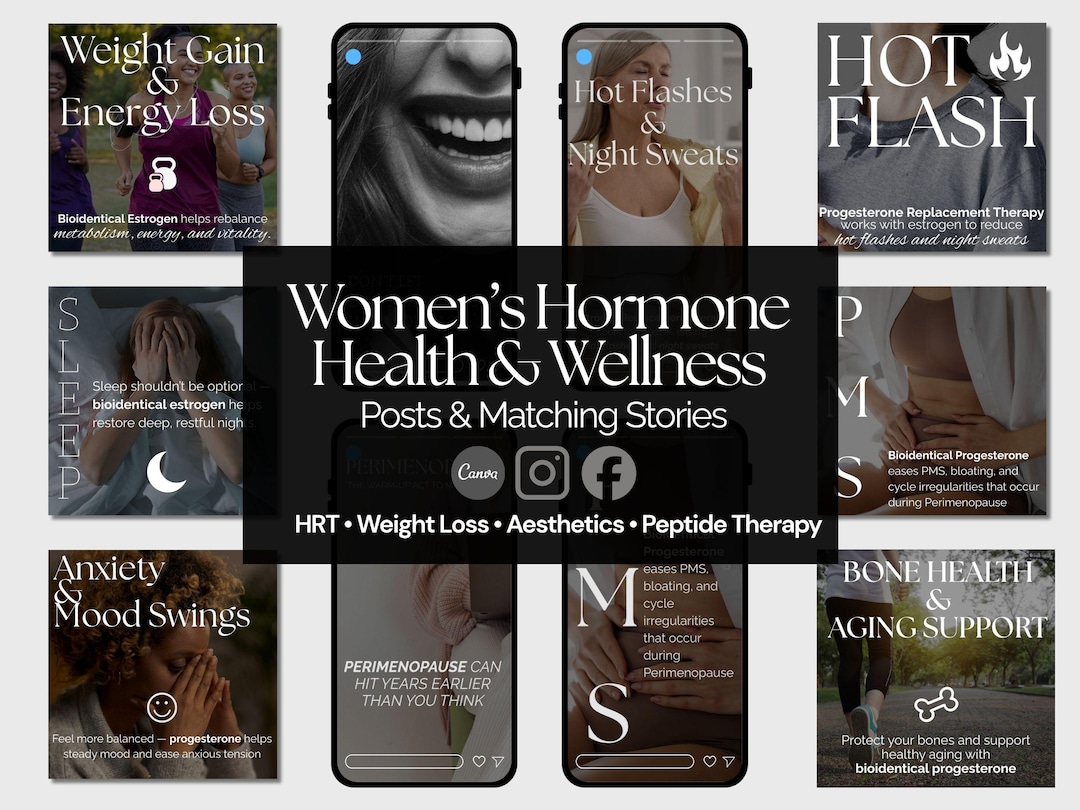 Women’s Hormone Health & Wellness Social Media Template Kit - Etsy