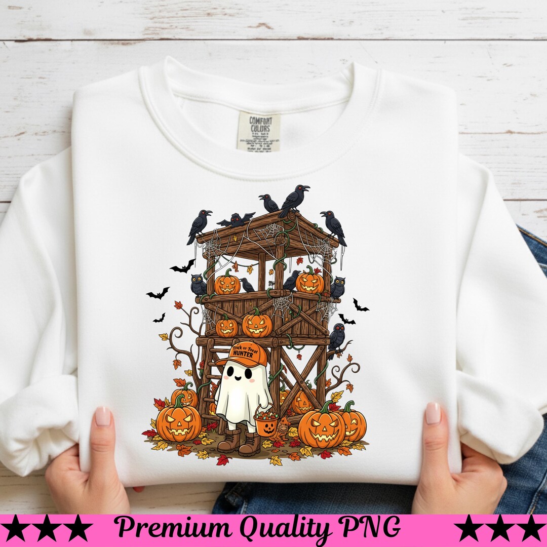Halloween Ghost Hunter PNG: Spooky Hunting Stand Clipart (digital ...