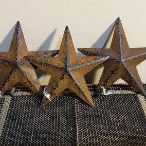 3 or 12 Rusty 3.5 Barn Star Ornaments, Metal, 3D, Farmhouse, Primitive ...