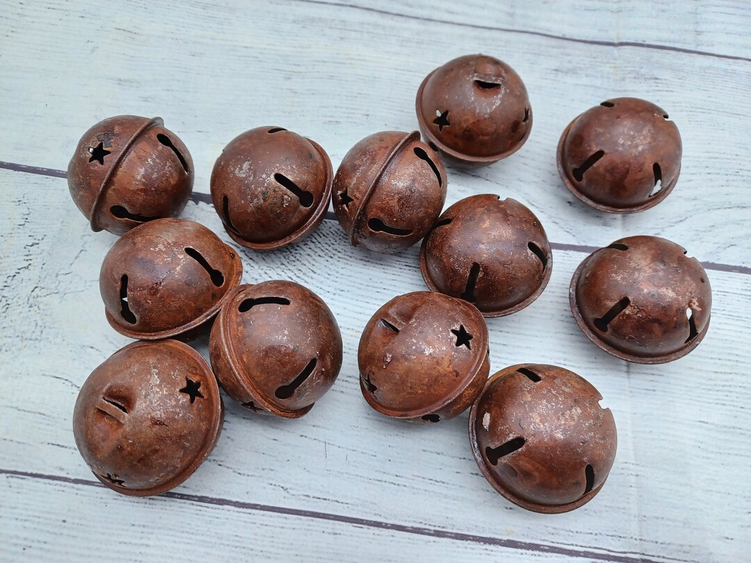 2" Rusty Jingle Bells X12, Star Cut-outs, Crafting, Primitive, Rustic ...