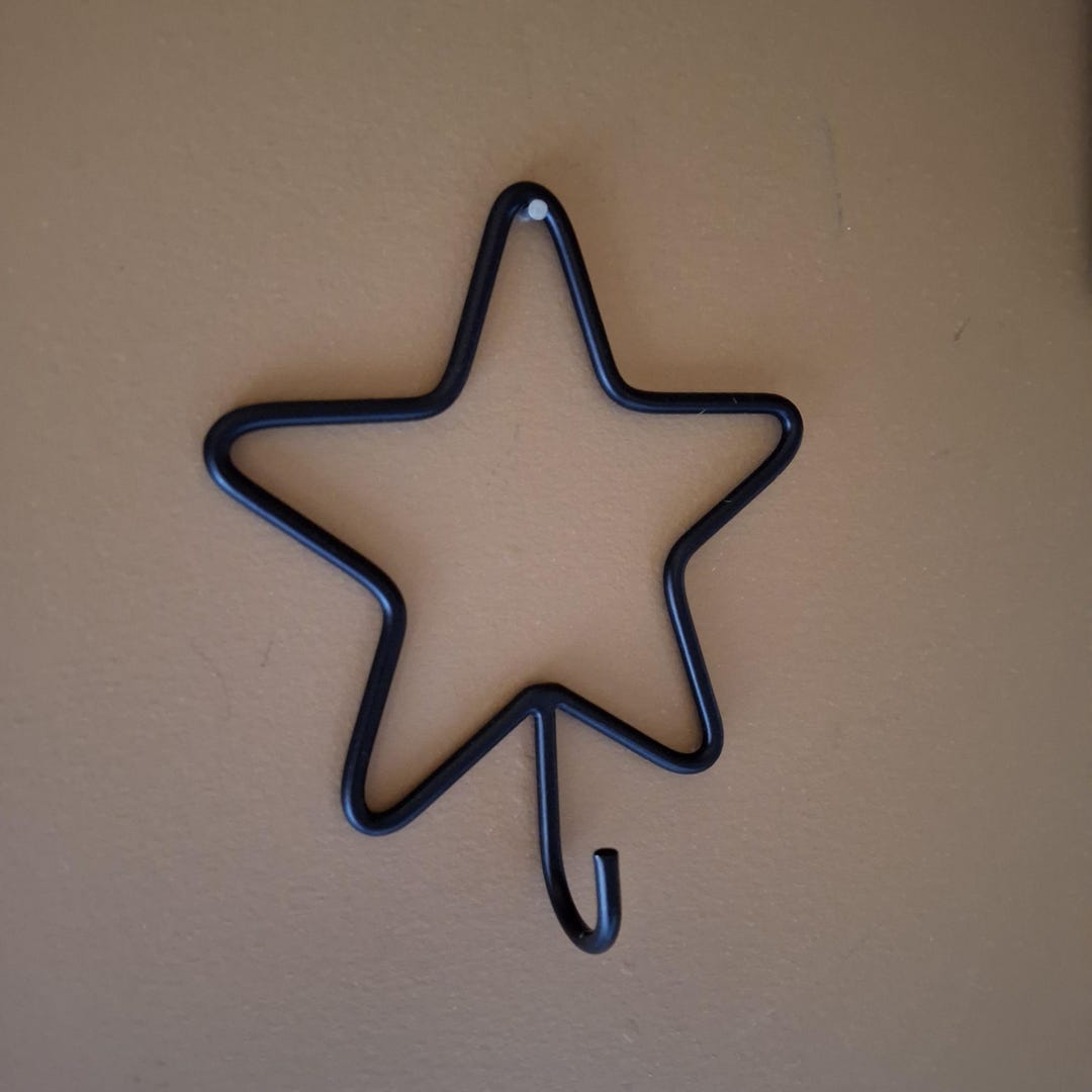 4.5" Wide Wrought Iron Star Hooks, Reproduction Hardware, Craft ...