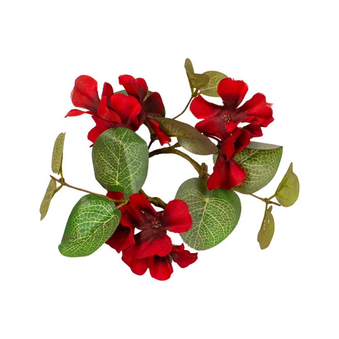 1.5 Dark Red Mini Candle Ring Flower, Geranium, Craft Supply, Country ...