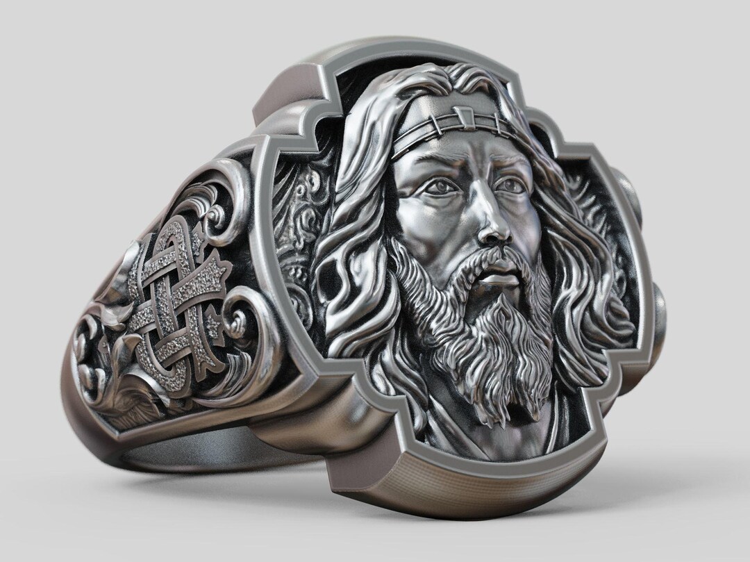 Handmade Jesus Christ Ring: Crowned Savior, Christian Jewelry - Etsy