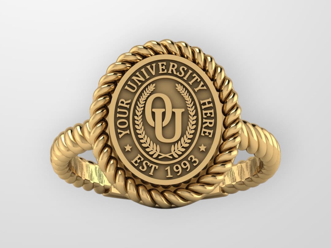 Custom University Crest Ring: Personalized College Jewelry Gift - Etsy