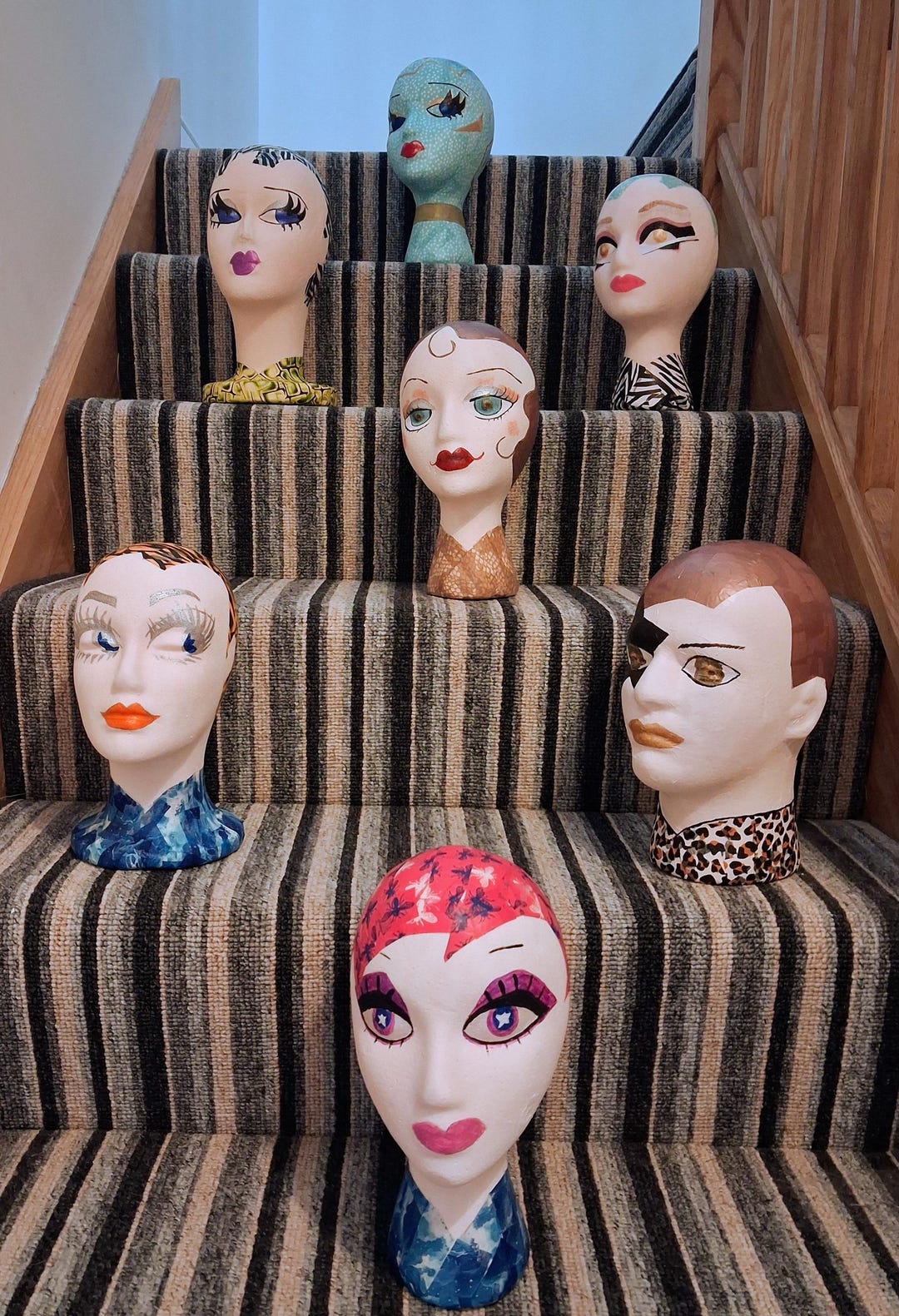Funky Upcycled Diplay Mannequin Heads - Wig/hat/jewellery/sunglasses ...