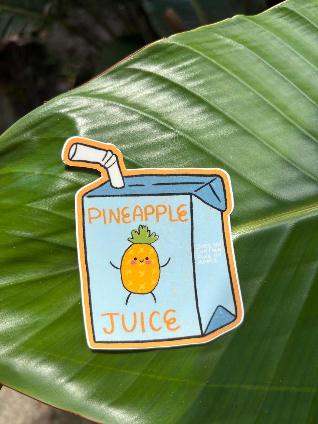 Pineapple Juice Box Sticker - Etsy