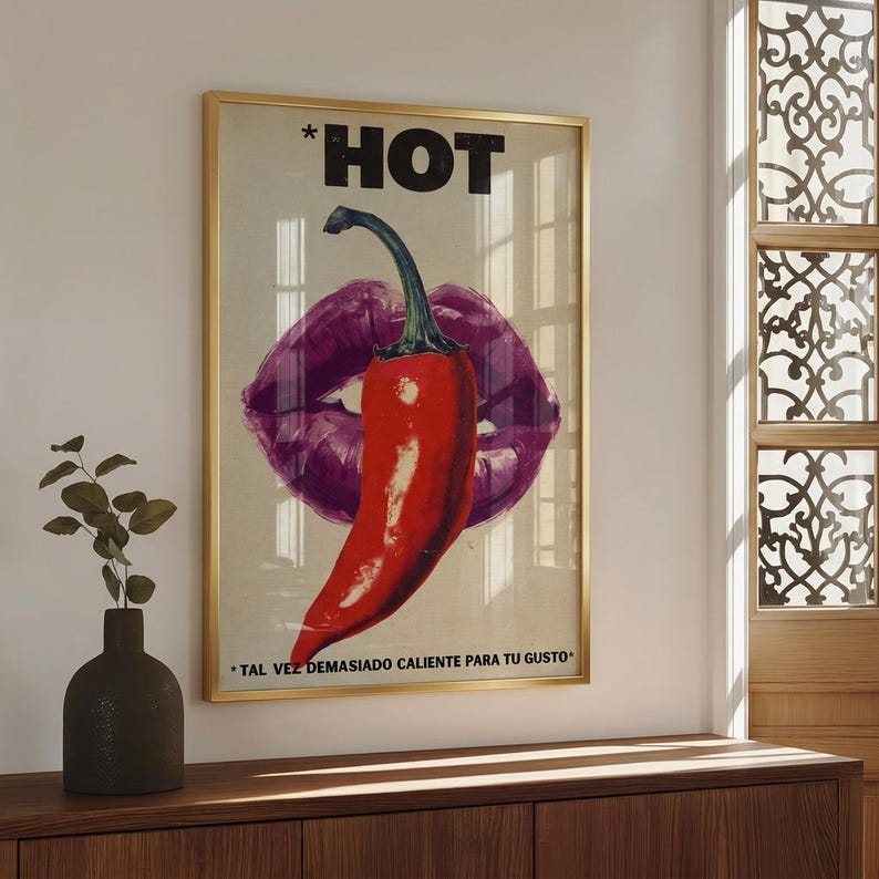 Hot Pepper Poster: 70s Retro Kitchen Wall Art (digital Download) - Etsy