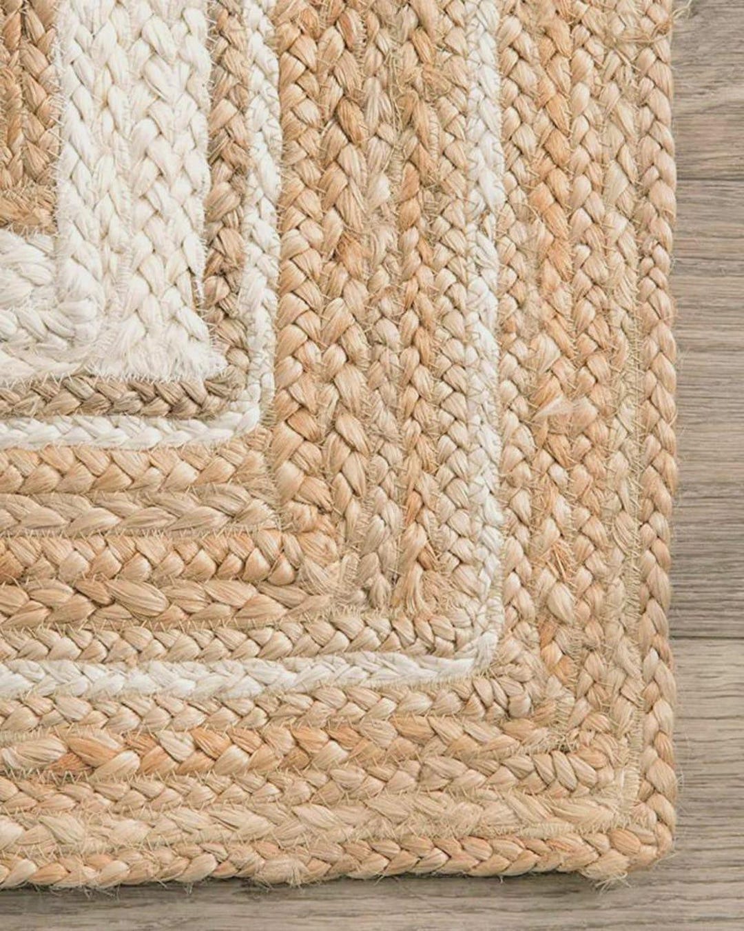Hand Braided Jute Rug Bohemian Style, Natural Fiber Area Rug, Bohemian ...