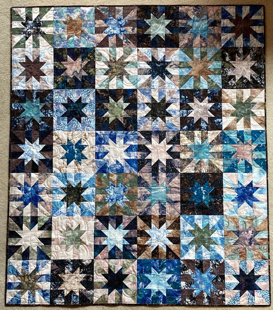 Challenge Star Earth Views Lap Size Quilt A - Etsy
