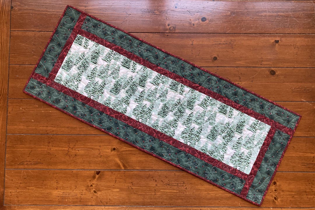 Christmas Trees Quilted Table Runner - Etsy