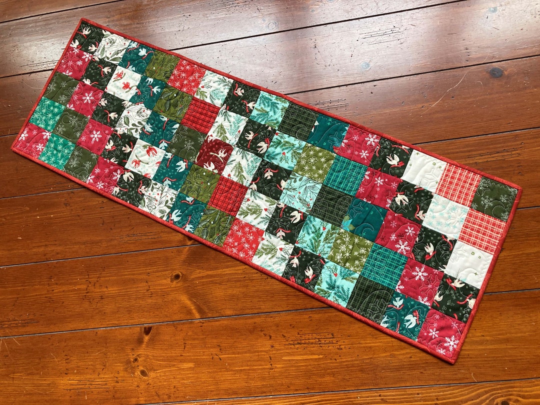 Winter Easy Squares Quilted Table Runner B - Etsy
