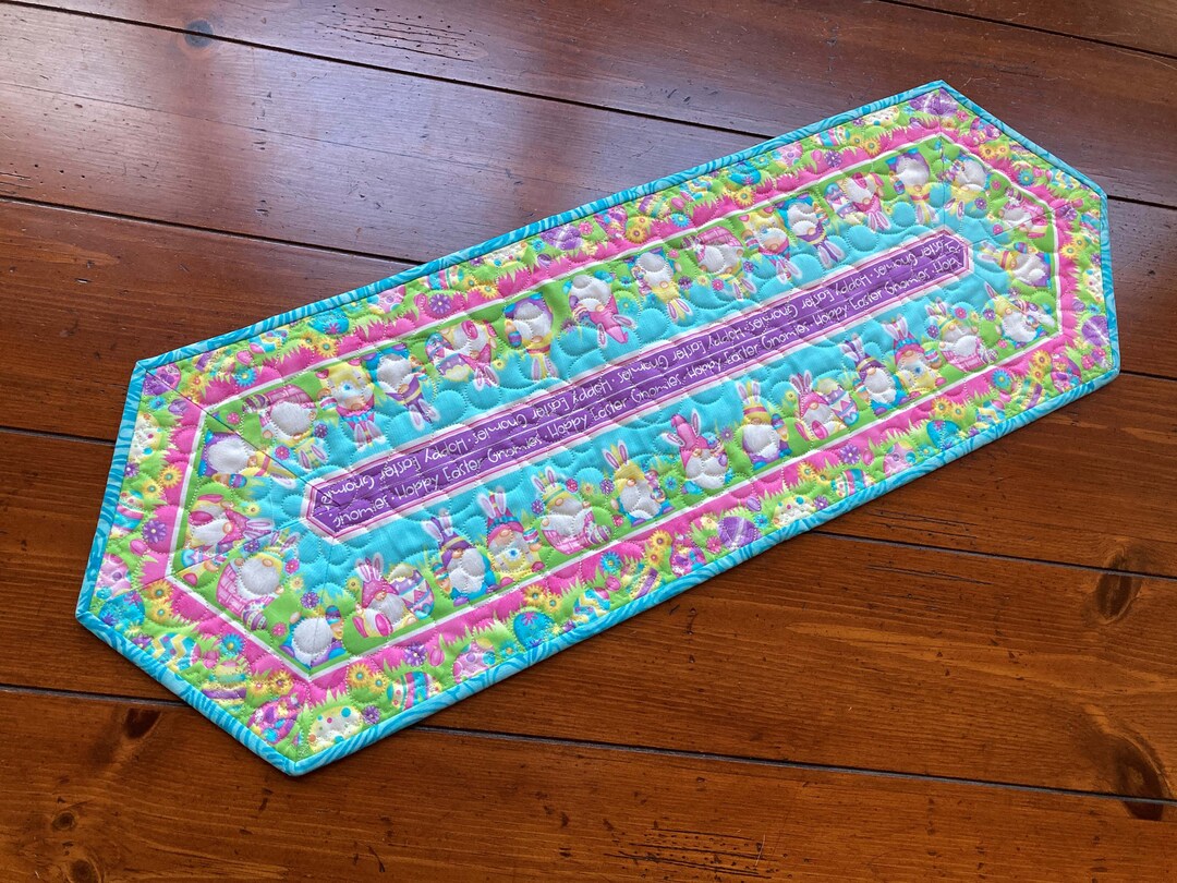 Easter Stripe Blue Small Quilted Table Runner A - Etsy