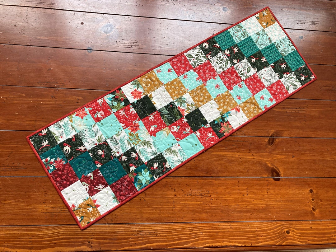 Winter Easy Squares Quilted Table Runner A - Etsy