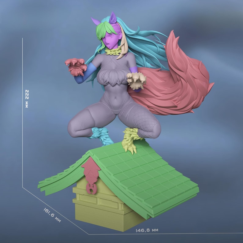 Anime Cat Girl Nsfw Stl File 3d Printable Sexy Neko Statue Ecchi Figure