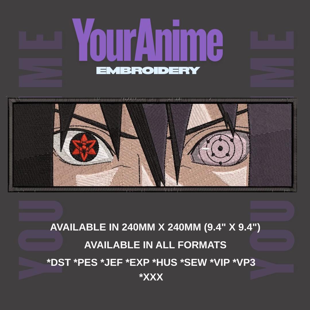 Sasuke Sharingan Embroidery Design: Anime Eye Patch (DST, PES, EXP ...