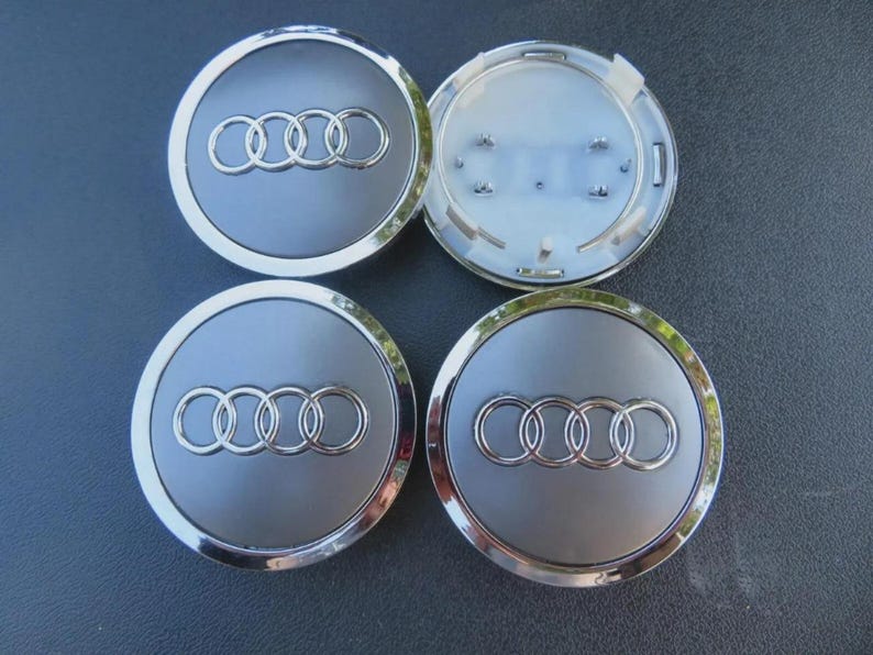 Audi Style 69mm Wheel Center Caps Gray Chrome 4 Pack Hub Covers - Etsy