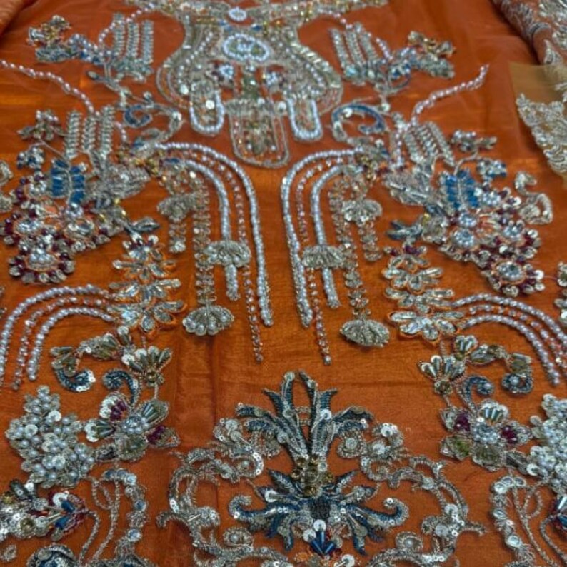 Orange Grara Shirt, Mehndi Dress, Asian Party Wear, - Etsy