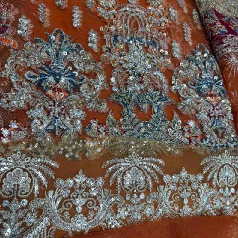 Orange Grara Shirt, Mehndi Dress, Asian Party Wear, - Etsy
