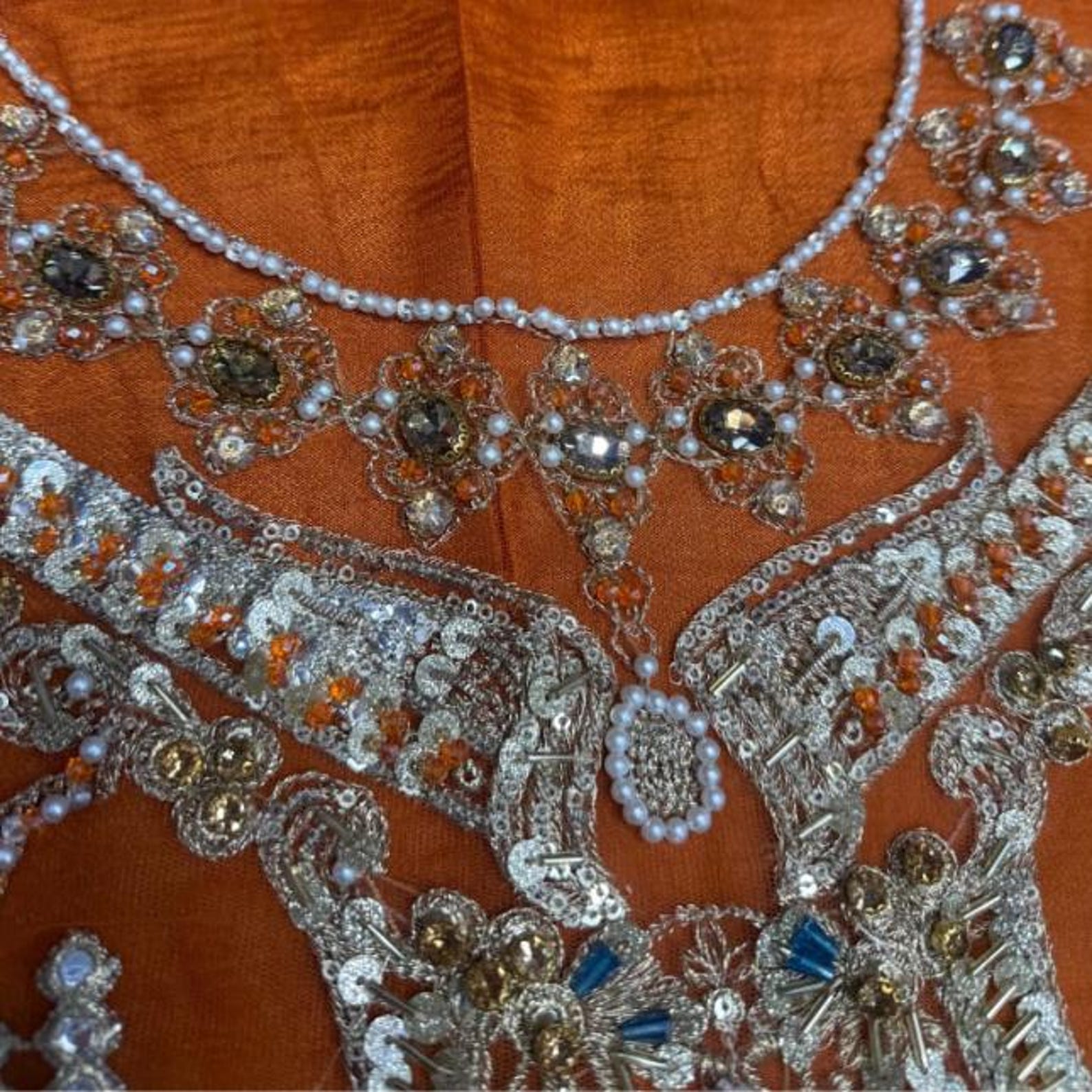 Orange Grara Shirt, Mehndi Dress, Asian Party Wear, - Etsy