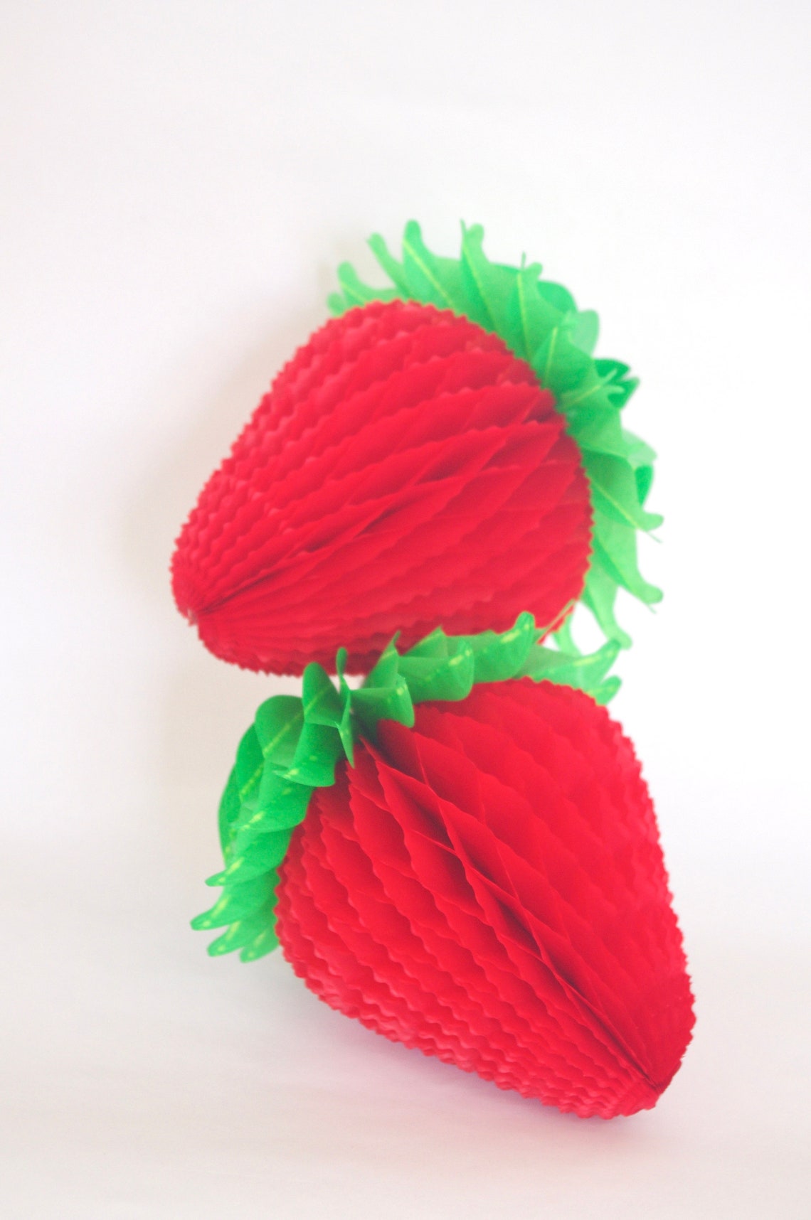 Set of Two Strawberry Honeycomb Tissue Paper Party - Etsy