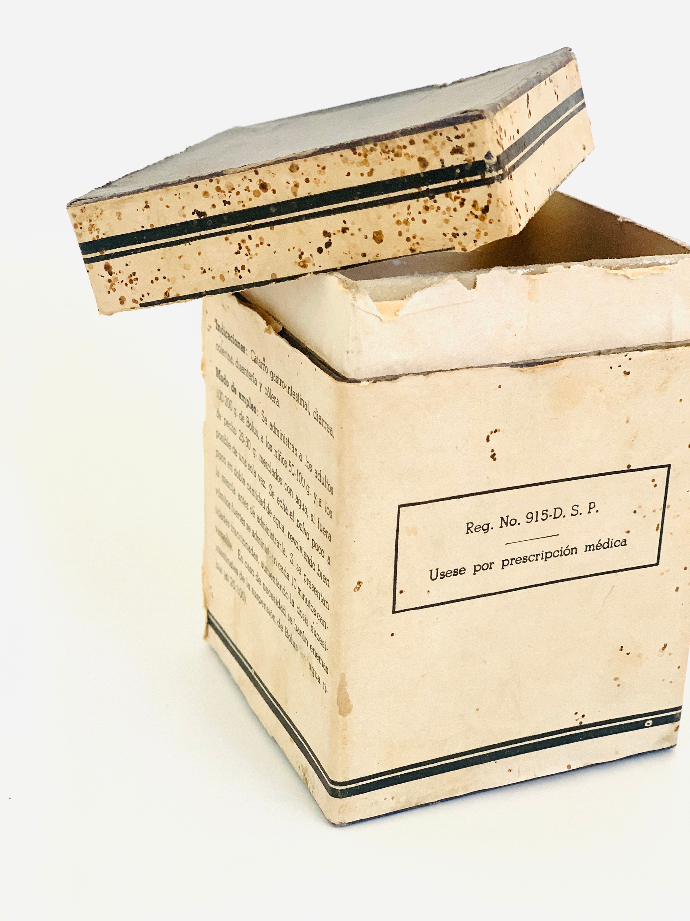 Vintage Apothecary Cardboard Empty Box, E. Merck Lab, Made in Mexico ...
