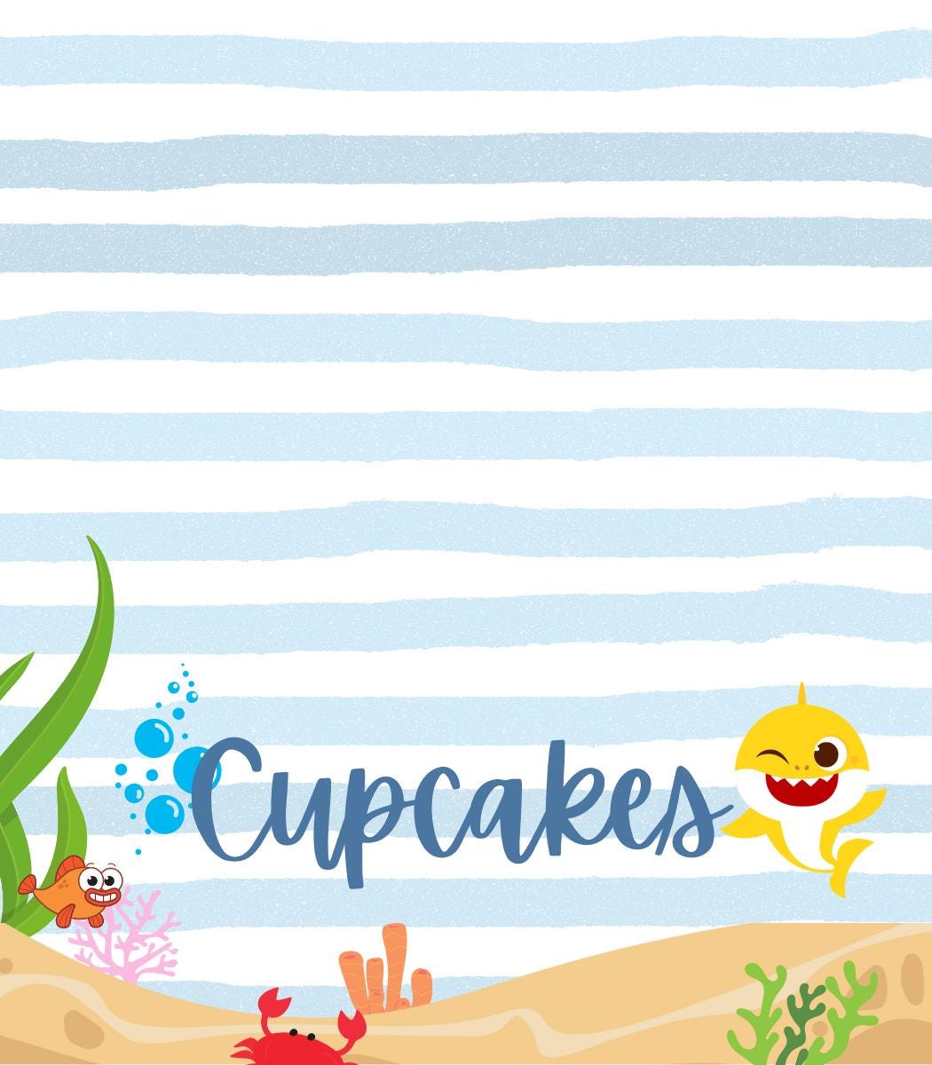 Baby Shark Place Cards - Etsy