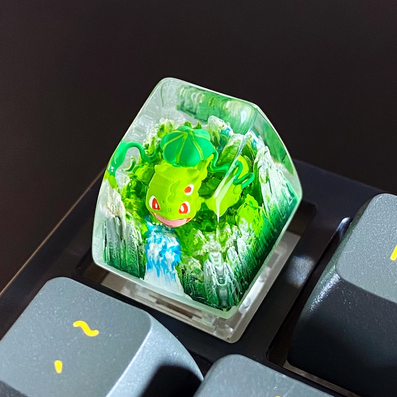 Shiny Bul.basaur Resin Keycap, Simple Base, Custom Anime Keycap Artisan ...
