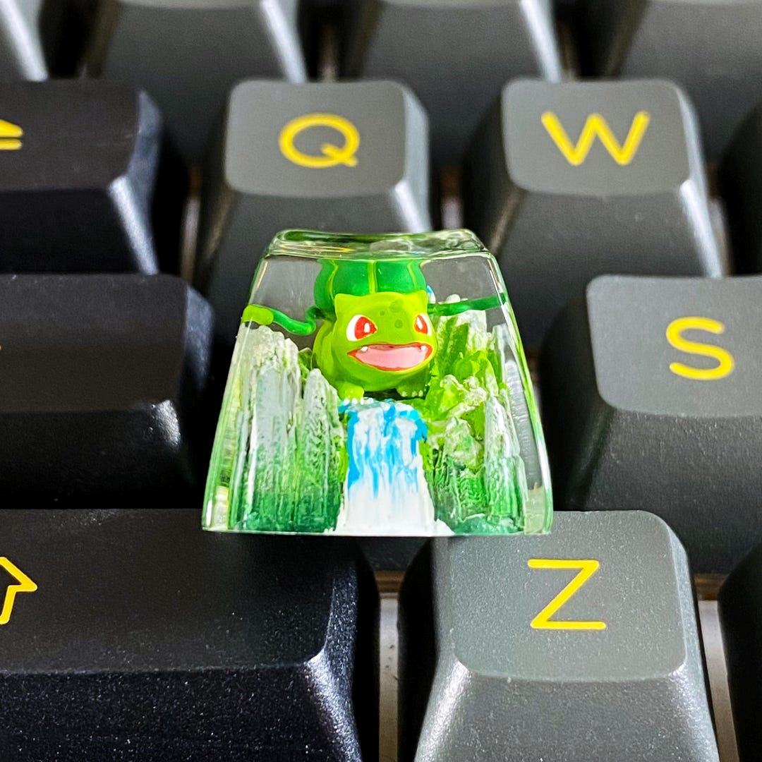 Shiny Bul.basaur Resin Keycap, Simple Base, Custom Anime Keycap Artisan ...