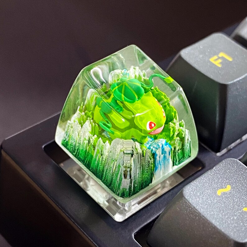 Shiny Bul.basaur Resin Keycap, Simple Base, Custom Anime Keycap Artisan ...
