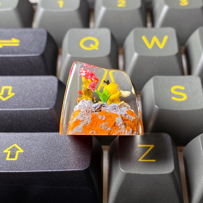 Psy.duck Resin Keycap With Flower, Custom Anime Keycap Artisan ...