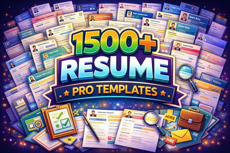1500+ Modern Resume CV Templates Bundle | Word, Illustrator Files ...