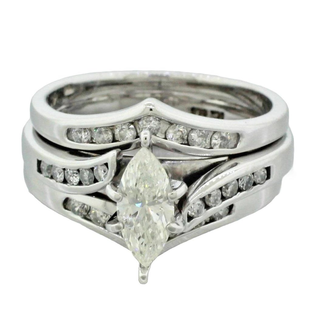1910s Vintage 1.75 Ct Art Deco Diamond Wedding Engagement Ring Set 935 ...
