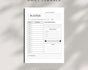 Minimalist Daily Planner Printable: Neutral Grey Schedule (A4 PDF ...