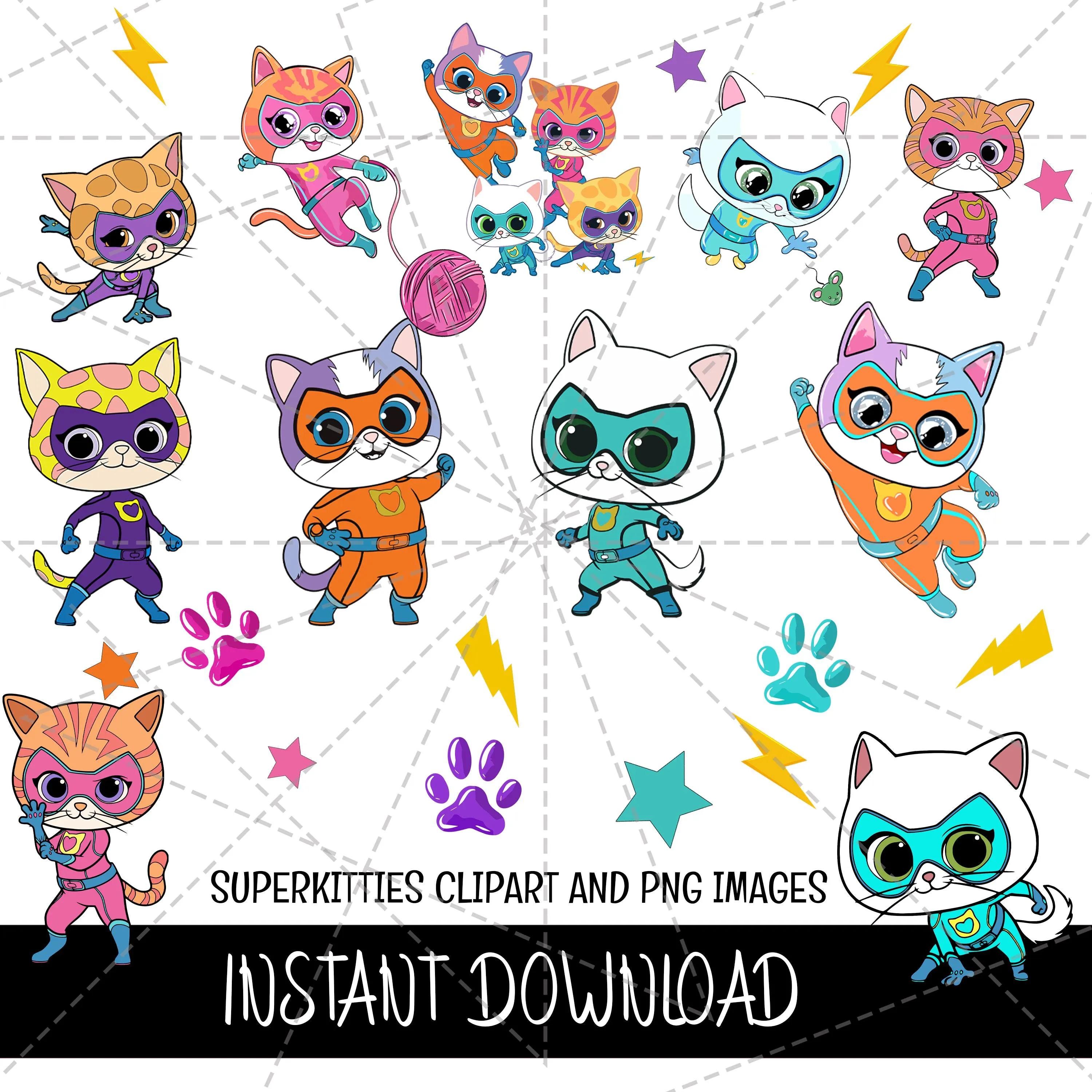 Superkitties Doodle Alphabet Letters PNG Bundle Instant Download - Etsy