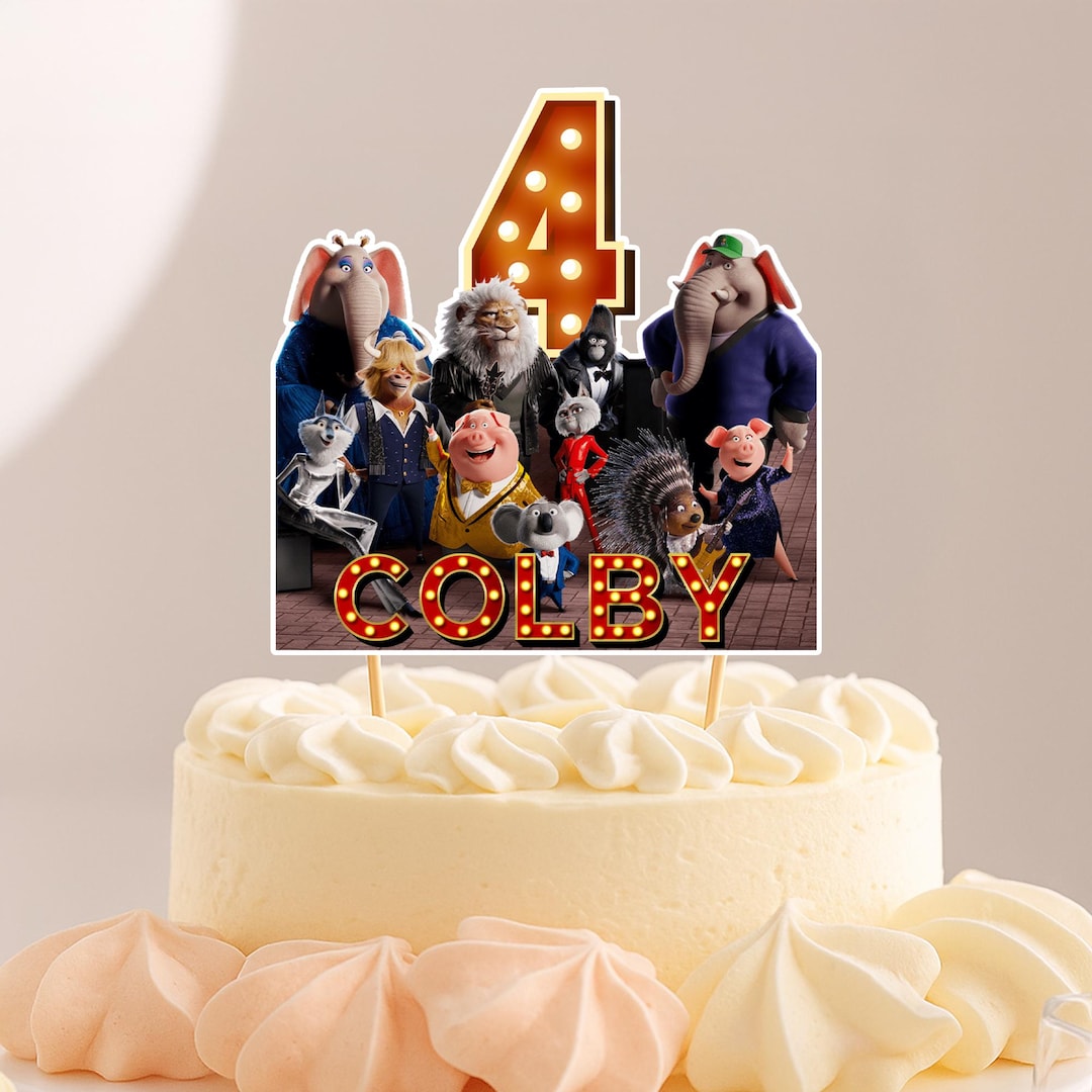Sing 2 Cake Topper: Custom Name & Age, 7" Cardstock - Etsy