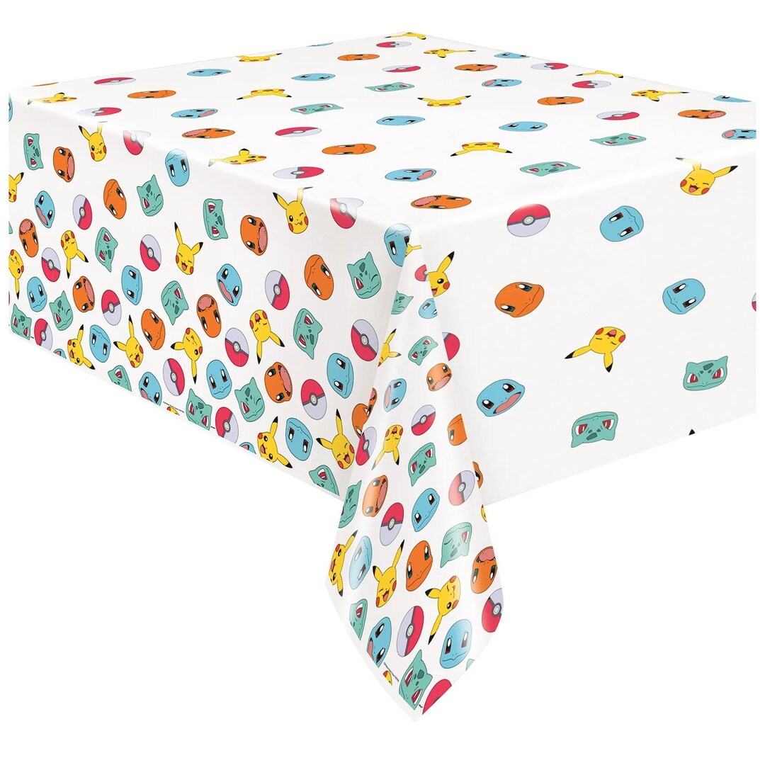 Officially Licensed Pokémon Rectangular Plastic Table Cover 54” X 84 ...