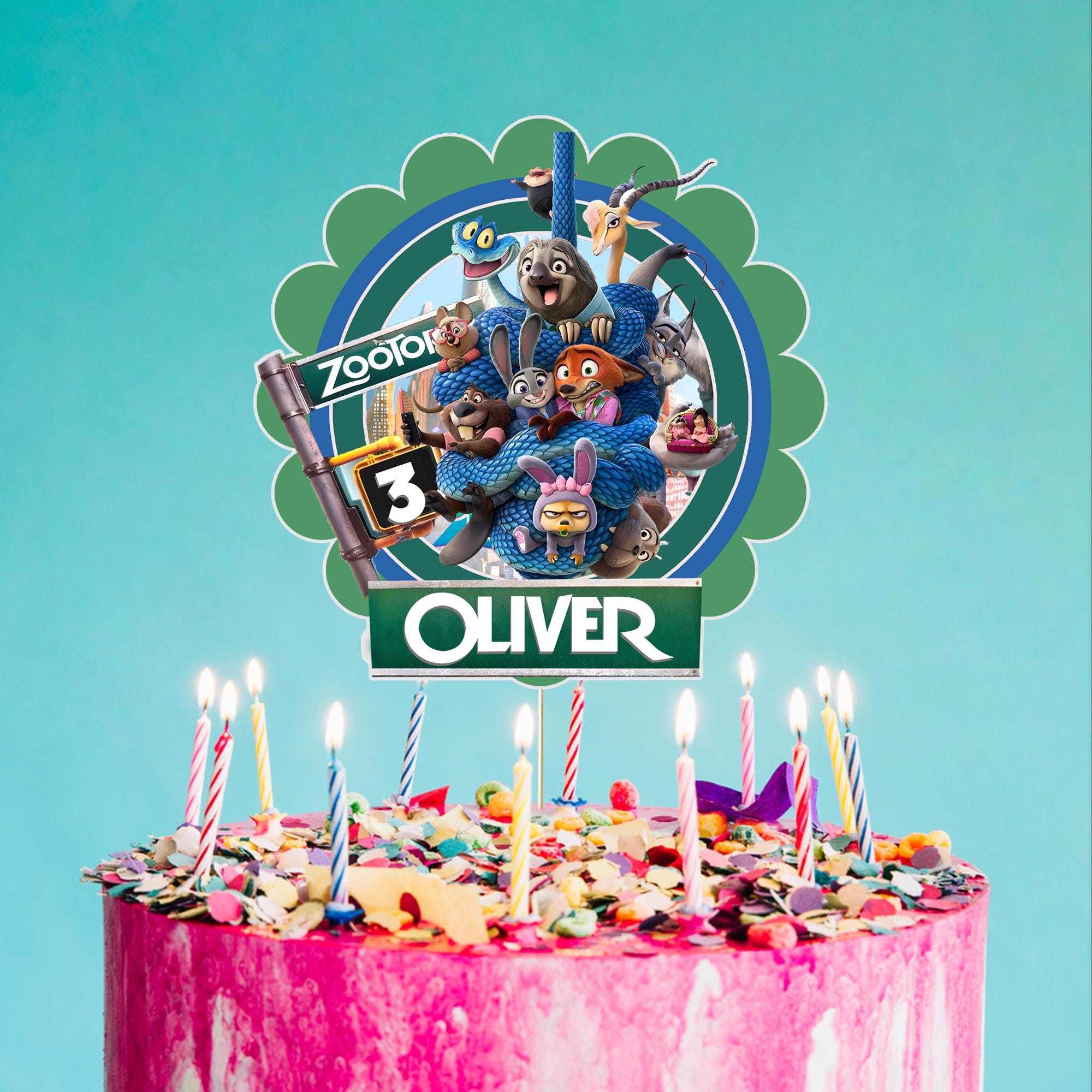 Zootopia 2 Custom Name and Age Cardstock Cake Topper 7" - Etsy