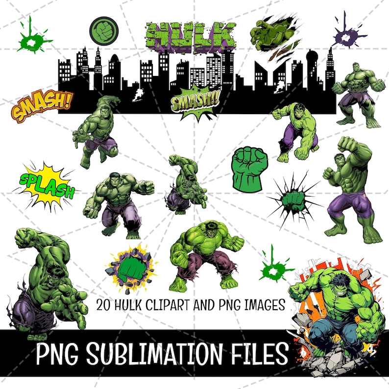 Hulk Doodle Alphabet PNG Clipart: Sublimation Design (digital Download ...