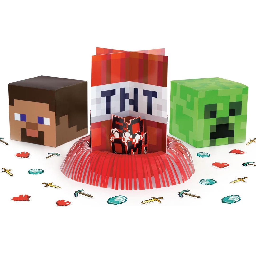 Officially Licensed Minecraft Party Table Decorating Kit, 23pcs - Etsy