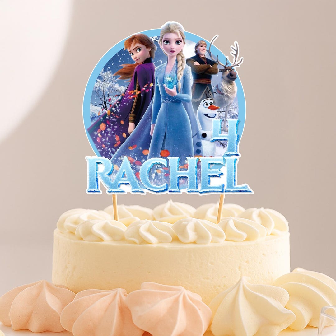 Disney Frozen Elsa Custom Name and Age Cardstock Cake Topper 7" - Etsy
