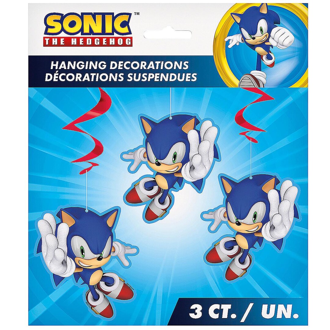 Sonic the Hedgehog Hanging Swirl Decorations - 3 Pc - Etsy