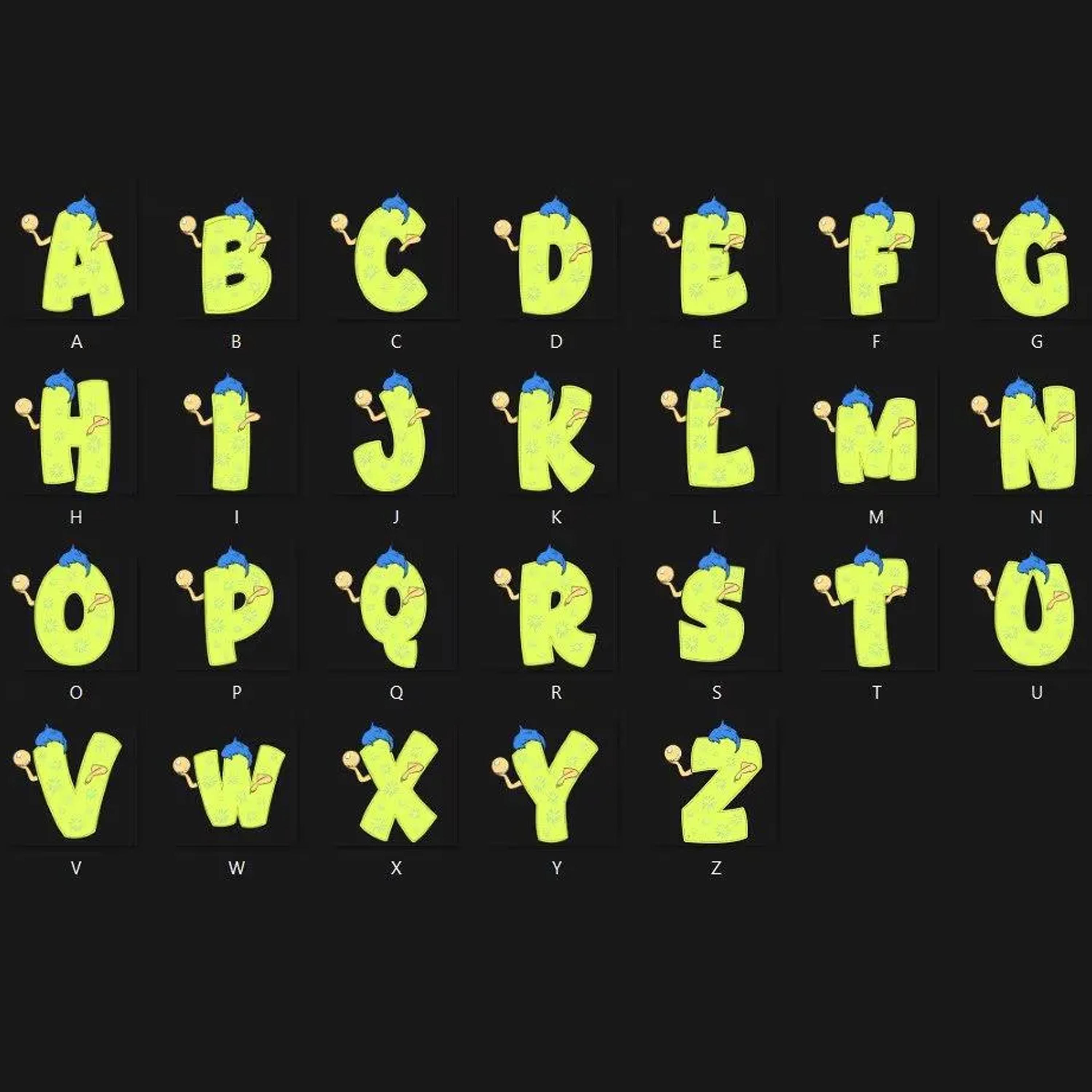 Inside Out 2 Doodle Alphabet Letters PNG Bundle Instant Download - Etsy