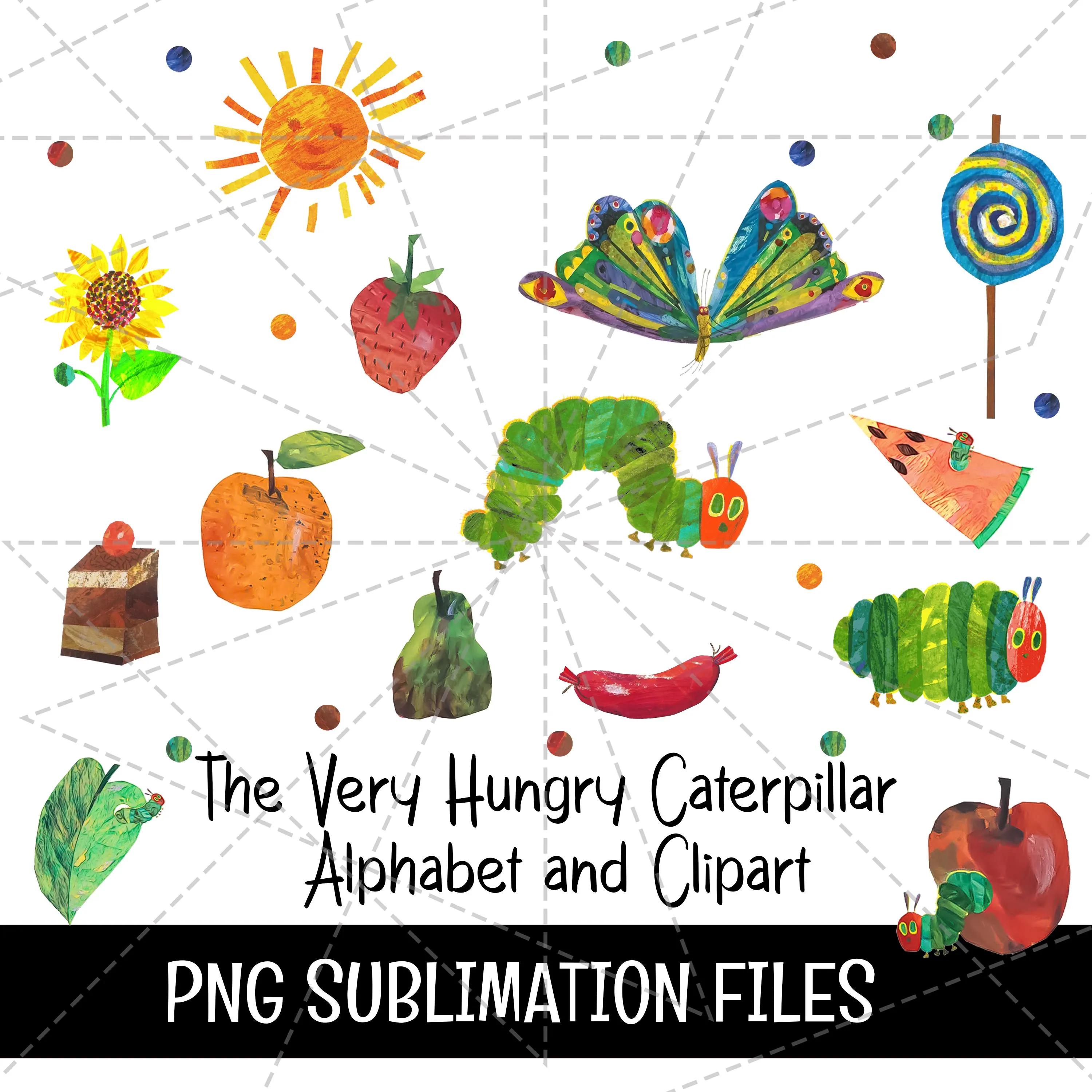 The Very Hungry Caterpillar Doodle Alphabet Letters PNG Bundle Instant ...