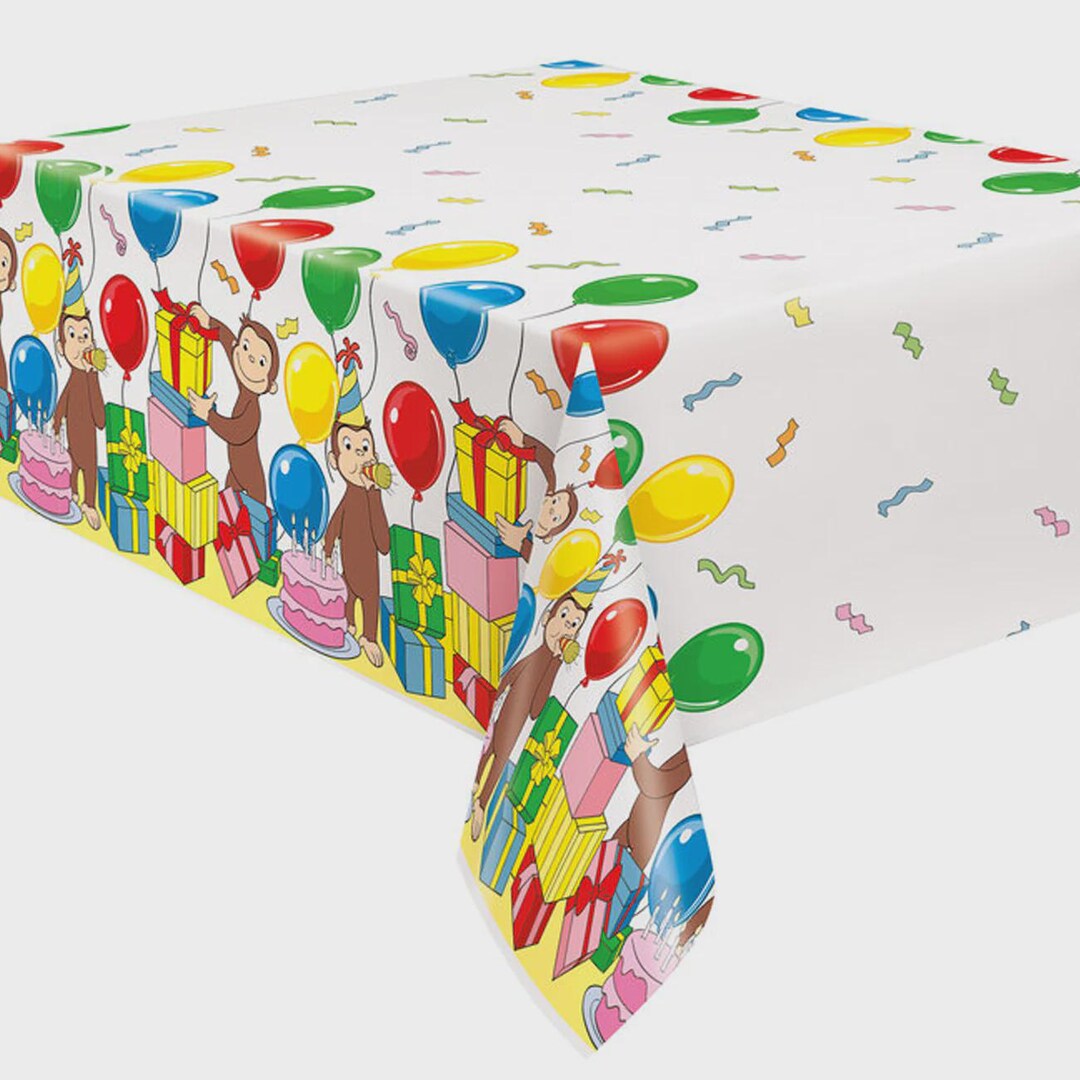 Curious George Plastic Table Cover 54" X 84", Rectangular Party ...