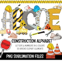 Construction Alphabet Letters: SVG PNG Cliparts, Nursery Template ...